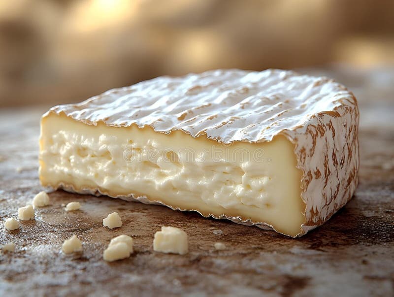 Creamy Brie Cheese Wedge stock illustration. Illustration of food ...