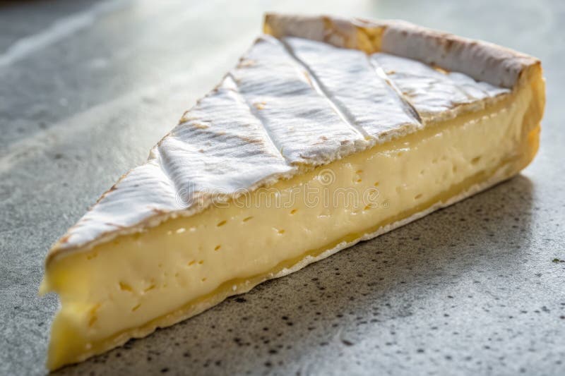 Creamy Brie Slice Presented from Above with a Soft, Diffused Light ...