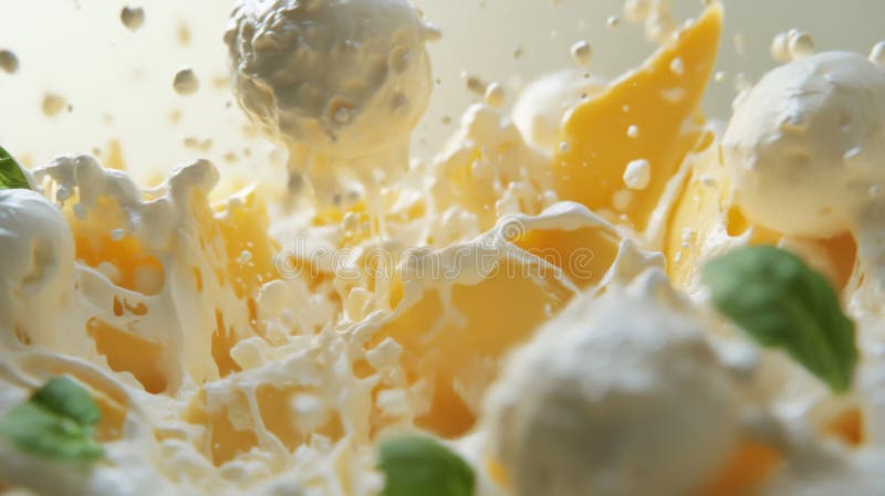Creamy Cheese and Whipped Cream Splash Stock Illustration ...