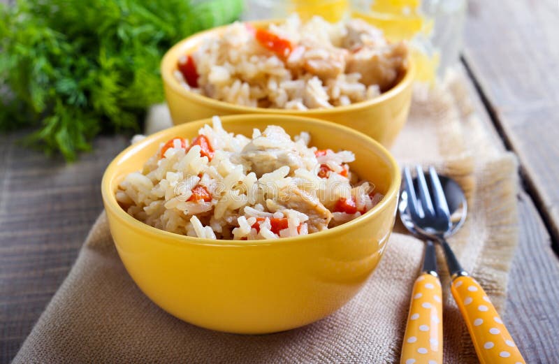 Creamy Chicken and Carrot Rice Stock Image - Image of risotto, homemade ...