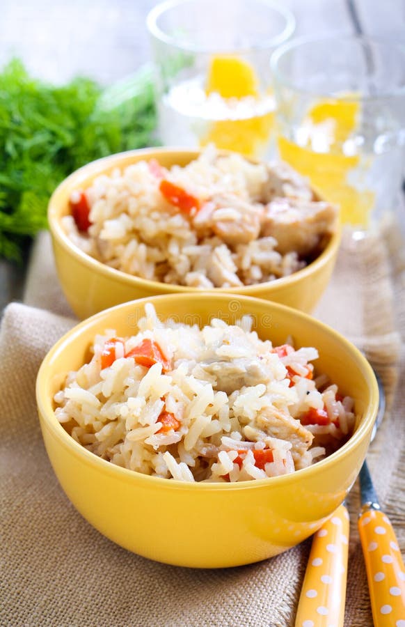 Creamy Chicken and Carrot Rice Stock Image - Image of savory, dinner ...