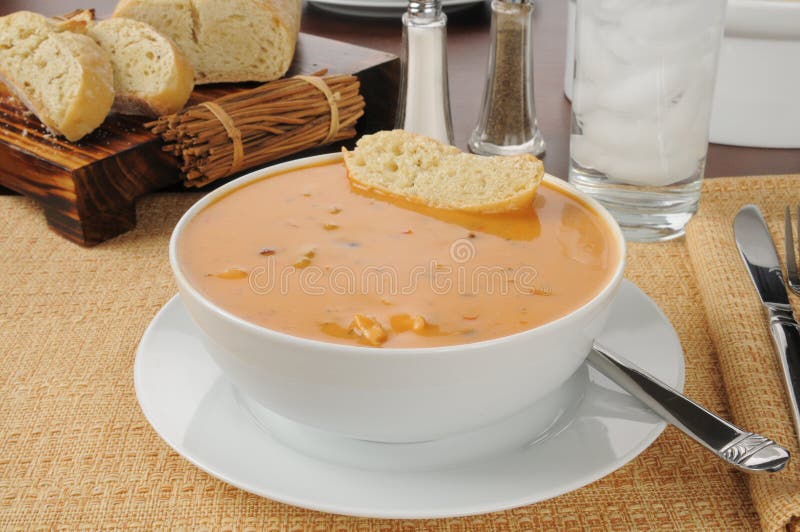 Creamy Chicken Gouda Bisque Stock Image - Image of soup, hard: 32404861