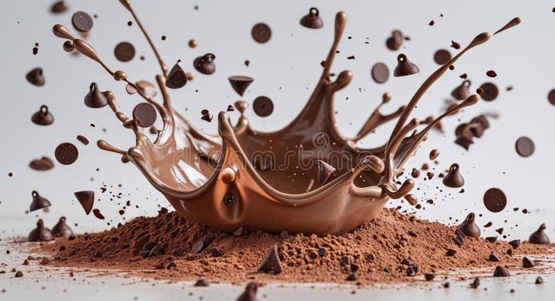 Creamy Chocolate Splash Explodes with Cocoa Powder and Chocolate Chips ...