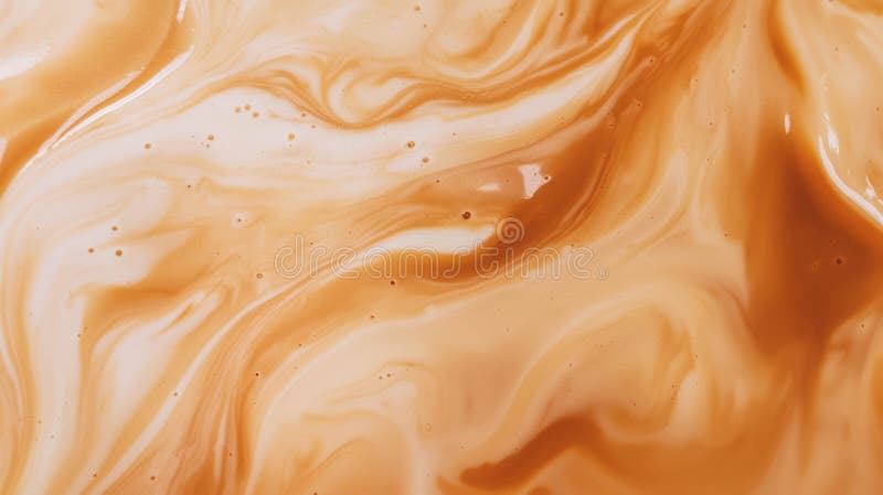 Creamy Coffee Swirl Texture in Overhead Abstract Design Stock ...