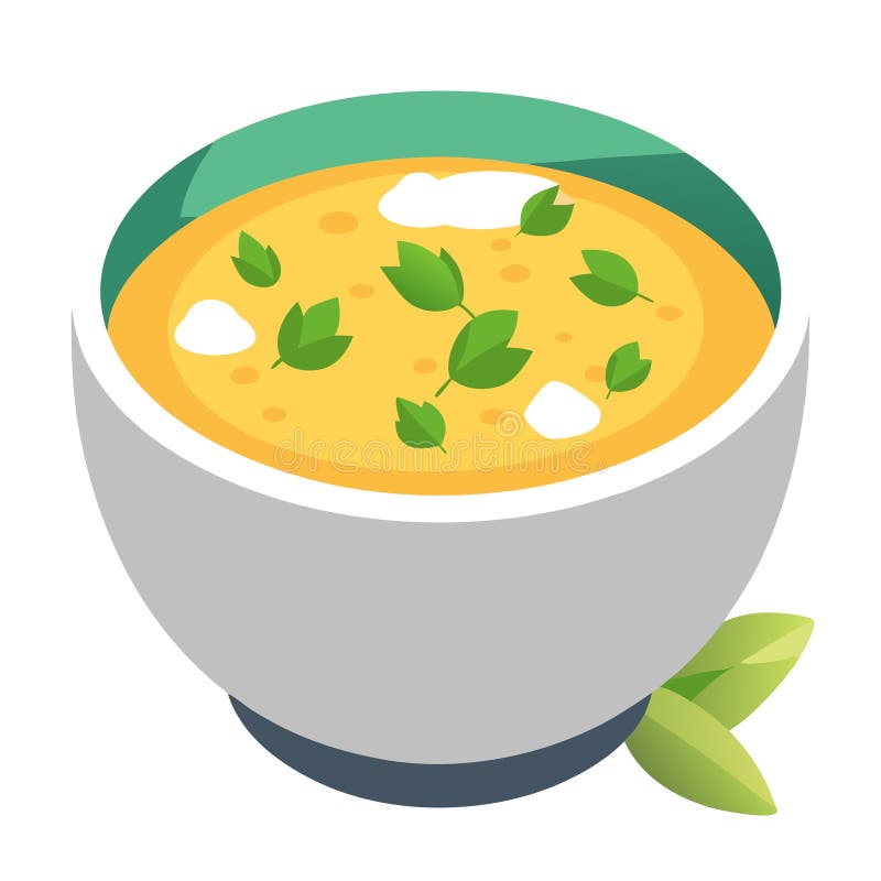 Creamy Corn Chowder with Herbs Stock Vector - Illustration of cooking ...