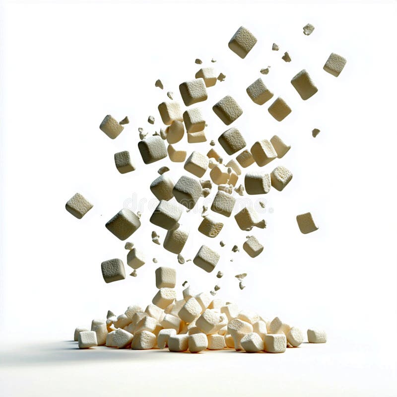 Creamy Cube Explosion Abstract 3D Render Design Art Cubes White Style ...