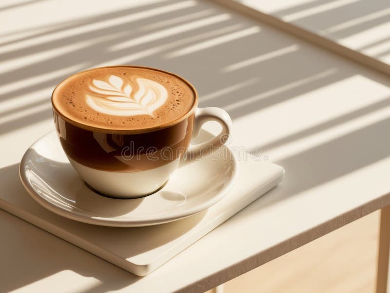 Creamy Espresso in Sunlit Aesthetic Setting. Stock Photo - Image of ...