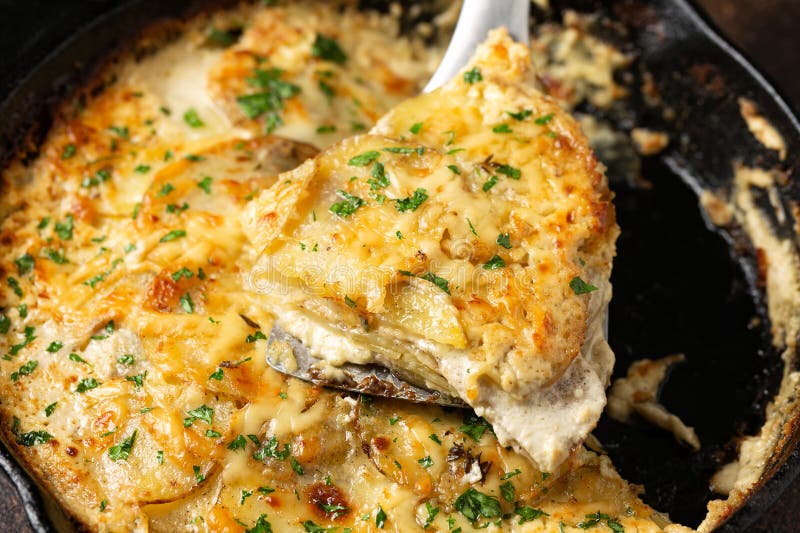 Creamy Gratin Dauphinois Potato with Melted Cheese Stock Image - Image ...