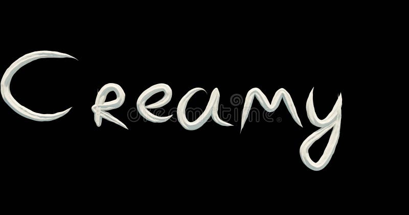 Creamy Lettering on Dark Black Background, Smooth and Flowing Text ...