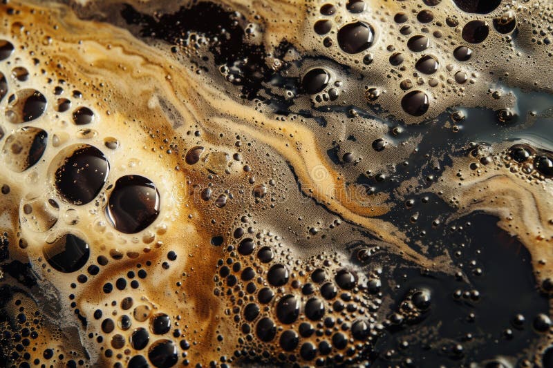Creamy Liquid Coffee Forming Intricate Patterns, with Swirls and Smooth ...
