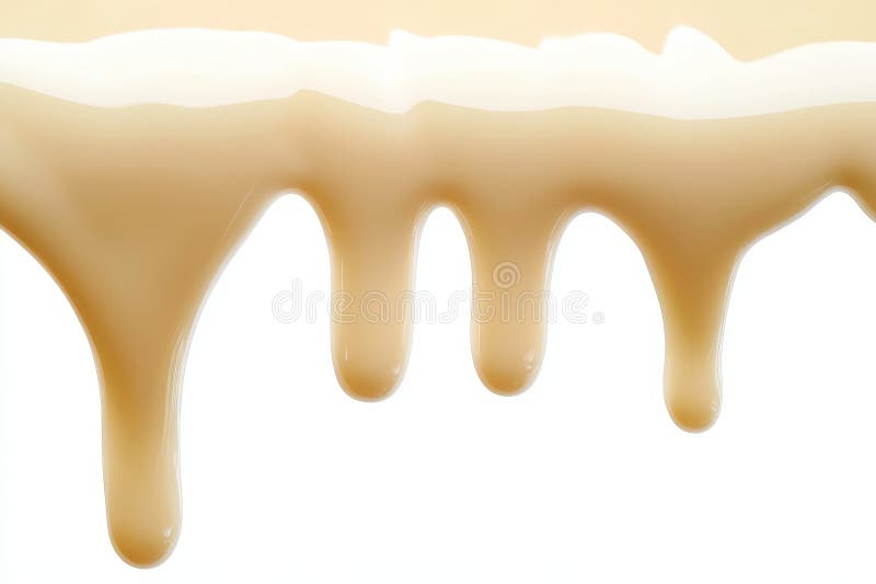 Creamy Liquid Dripping Down in a Smooth, Glossy Texture Stock ...