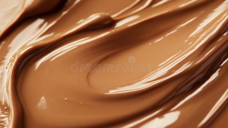 A Creamy Liquid Foundation in a Warm Caramel Shade, with a Smooth ...