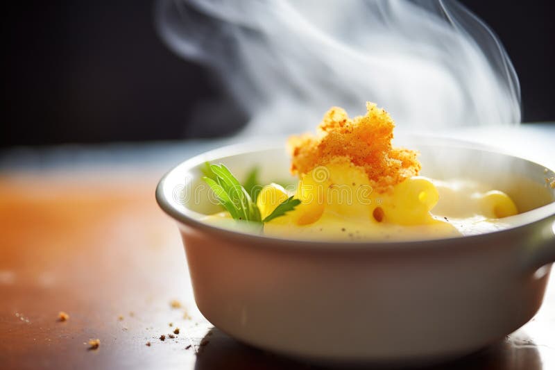 Creamy Mac and Cheese Close-up with Steam Stock Image - Image of food ...