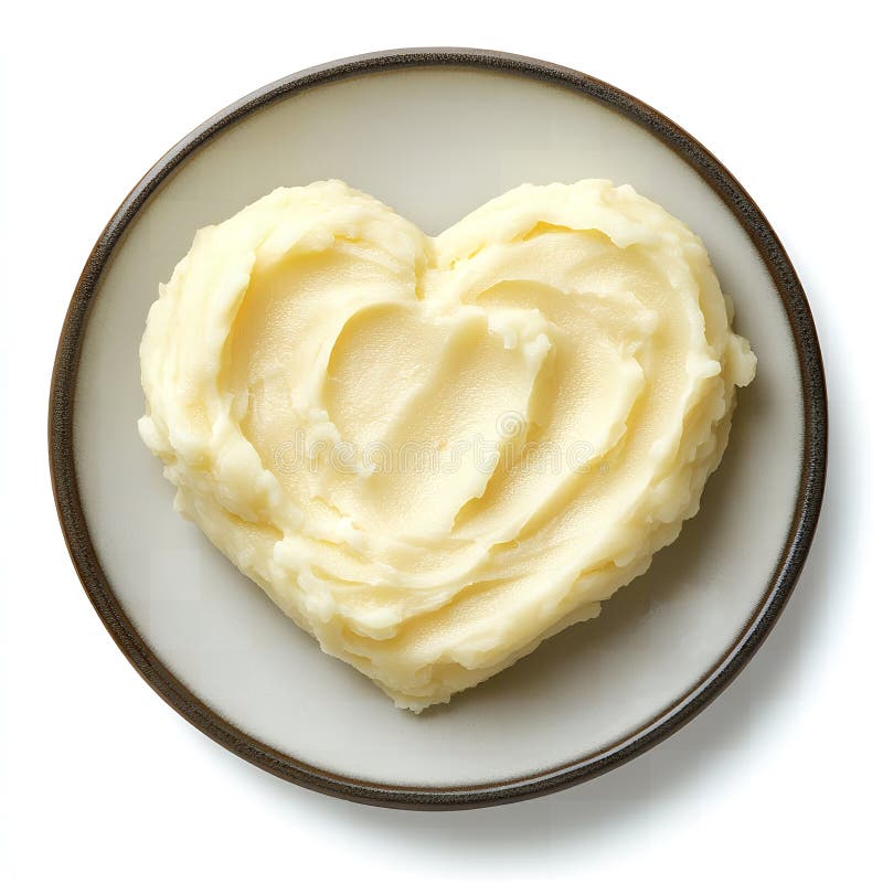 Creamy Mashed Potato Heart Shape on Plate Romantic Food Dish Stock ...