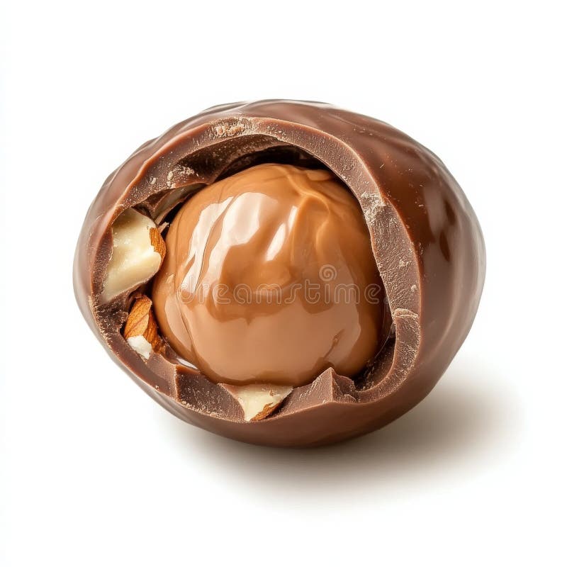 A Creamy Milk Chocolate Candy with Hazelnuts Inside, with a Smooth ...