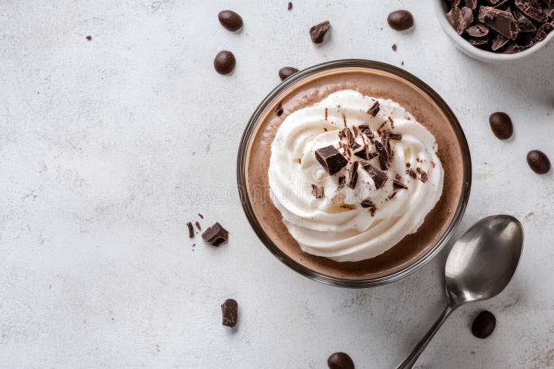 A Creamy Mocha Mousse Background with Rich, Deep Chocolate and Light ...