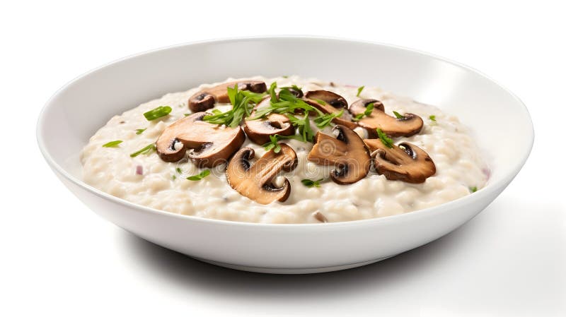 Creamy Mushroom Risotto with Parmesan Cheese Stock Illustration ...