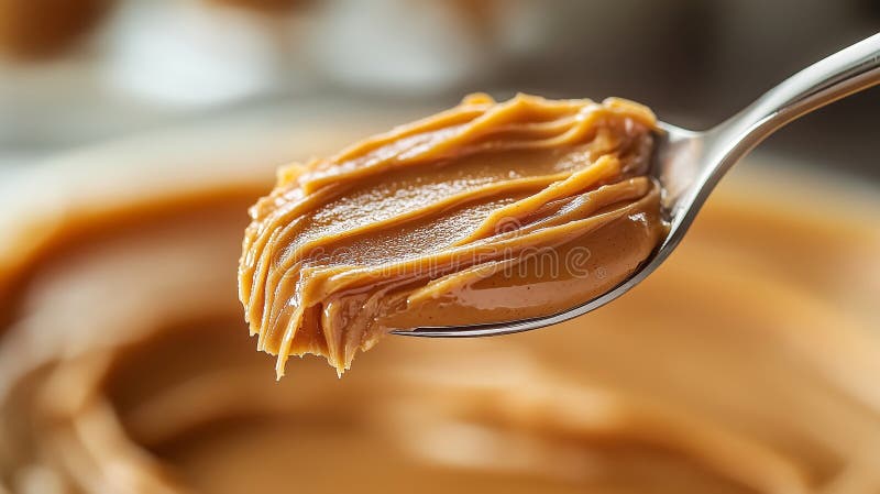 Creamy Peanut Butter Spoon Perfect for Spreading or Dipping Stock Image ...