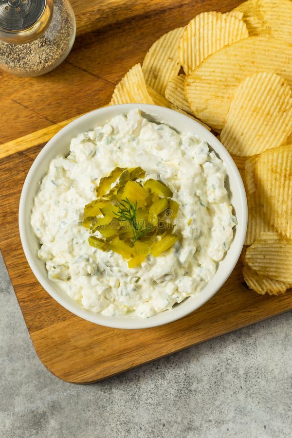 Creamy Pickle Dip with Mayo for an Appetizer Stock Photo - Image of ...
