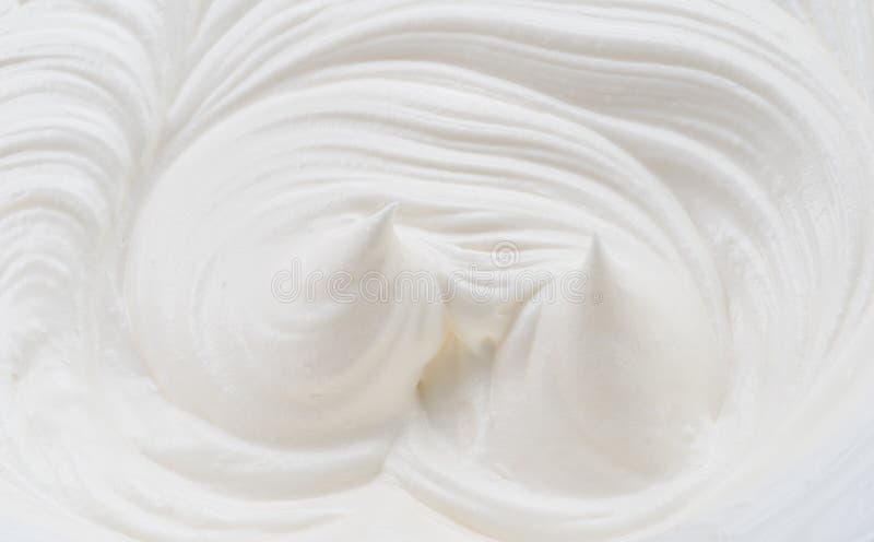 Creamy Pics and Swirls in Yoghurt or Cream Surface. Top View Stock ...