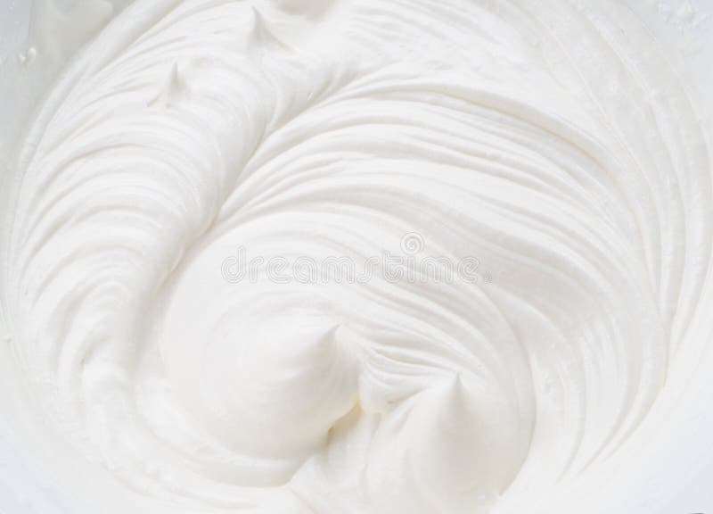 Creamy Pics and Swirls in Yoghurt or Cream Surface. Top View Stock ...