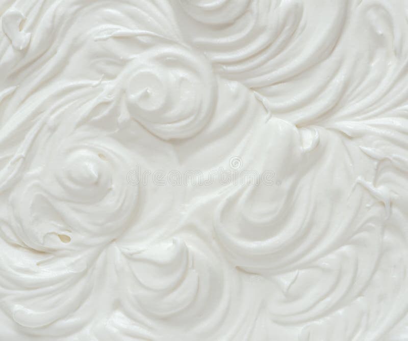 Creamy Pics in Yoghurt or Cream Surface. Top View Stock Photo - Image ...