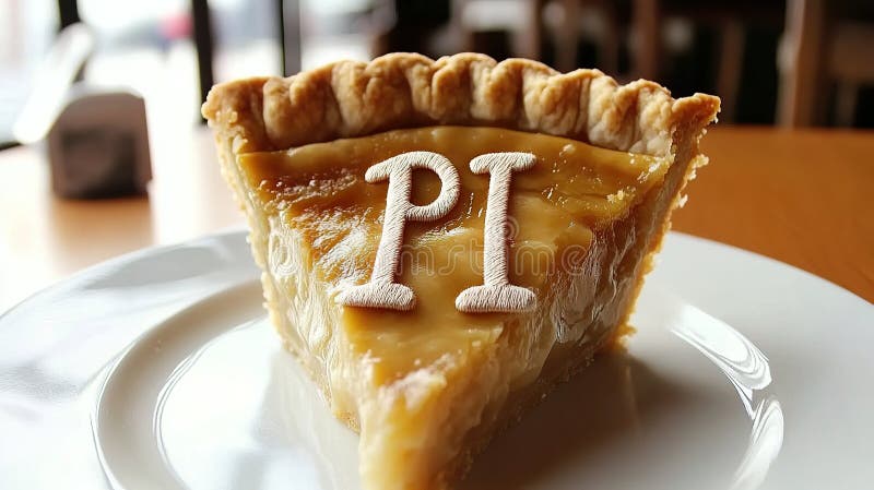 Creamy Pie Slice Cafe Dessert Pi Symbol Stock Photo - Image of pastry ...