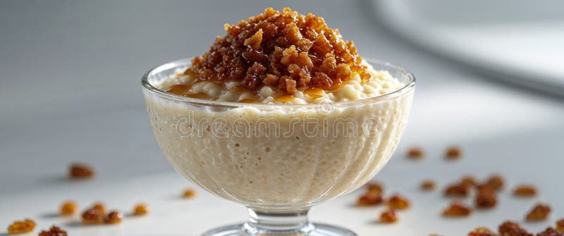 Creamy Rice Pudding Brown Topping Glass Bowl Stock Photos - Free ...