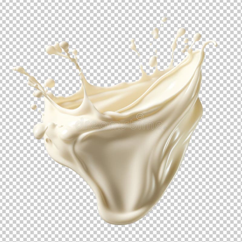 Creamy Splash Isolated on Transparent Background Stock Illustration ...