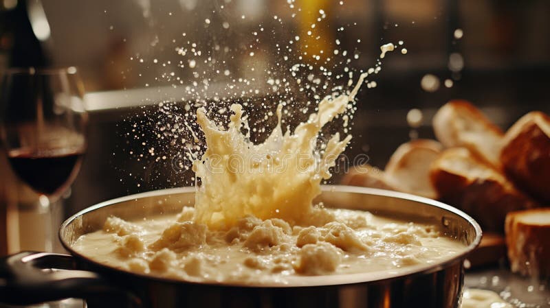 Creamy Splashes and Bubbles in a Pot Stock Image - Image of cuisine ...