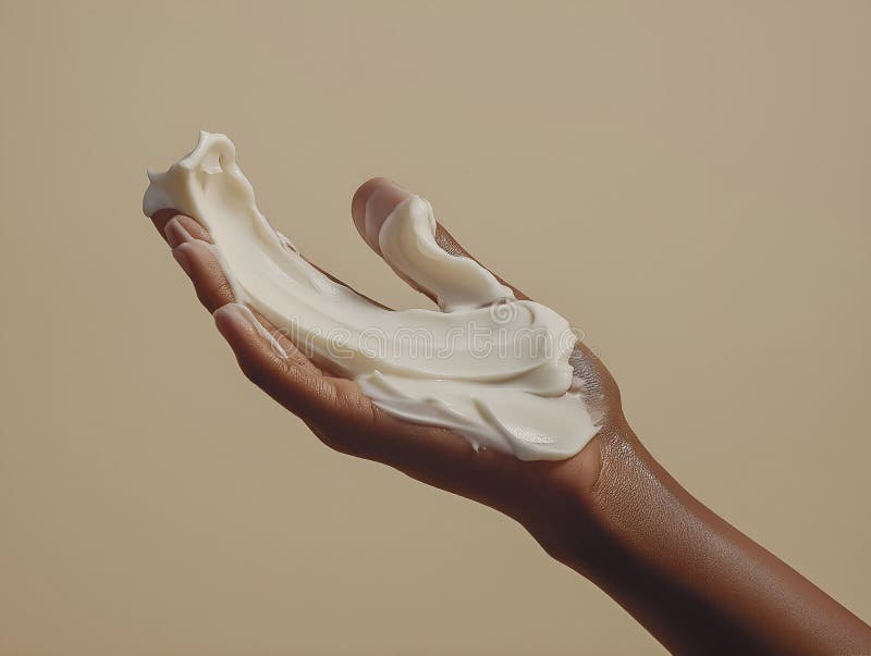 Creamy Substance on a Hand, Close-up View Stock Illustration ...