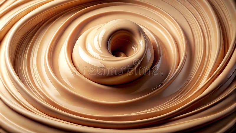 Creamy Swirl 3D Render, Beige Foundation, Fluid Texture Stock ...