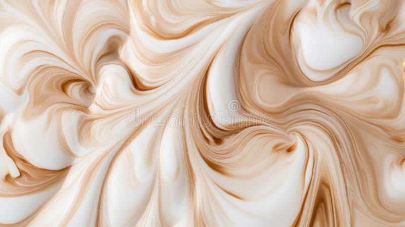 Creamy Swirls of Milk and Coffee Creating Marble Patterns Stock ...