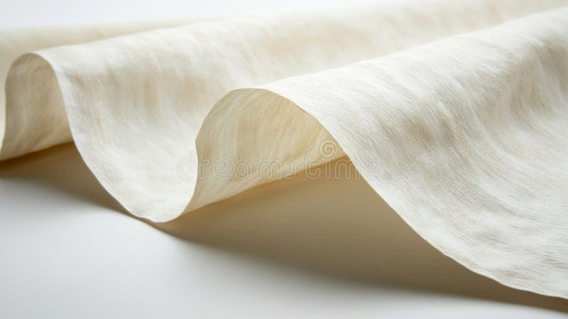 Creamy Textured Paper Elegantly Draped on a Surface Stock Illustration ...