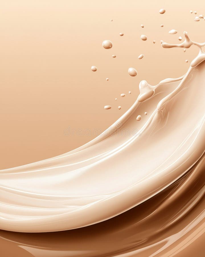 Creamy Thick Liquid Splash with Droplets in Mid Air, Evoking Sense of ...