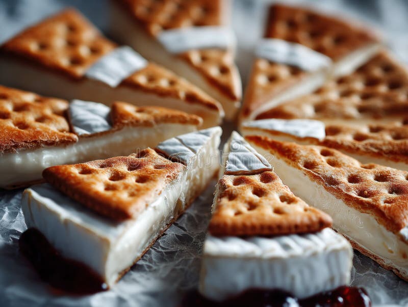 A Creamy Wheel of Brie Cheese, Perfect for Spreading Stock Image ...