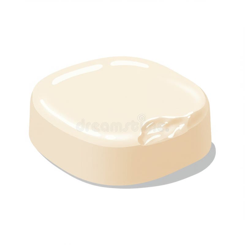 Creamy White Chocolate Candy Cube on White Background Stock ...