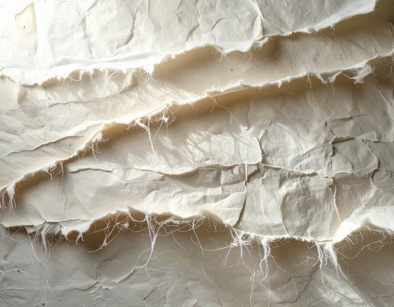 Creamy White Crumpled Paper with Rough Surface and Detailed Abstract ...