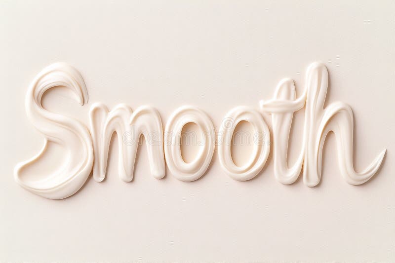 Soft Liquid Text Effect Spelling Smooth in Creamy White on a Pale ...
