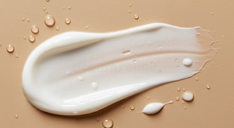 Creamy White Lotion Spread Across a Smooth, Light Brown Surface, Creating a Stock Illustration ...
