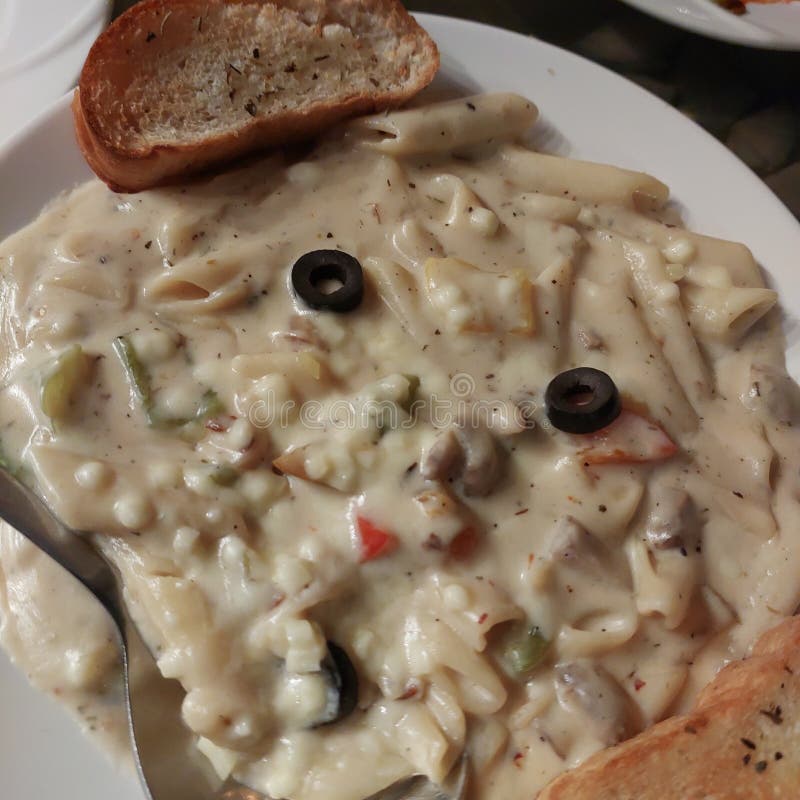 Creamy white pasta stock image. Image of produce, vegetable - 257216987