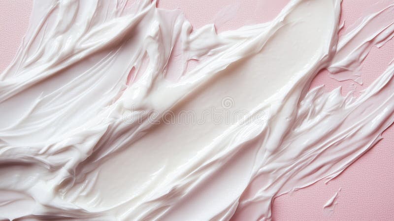 Creamy White Substance Spread Across a Light Pink Surface in a Textured ...