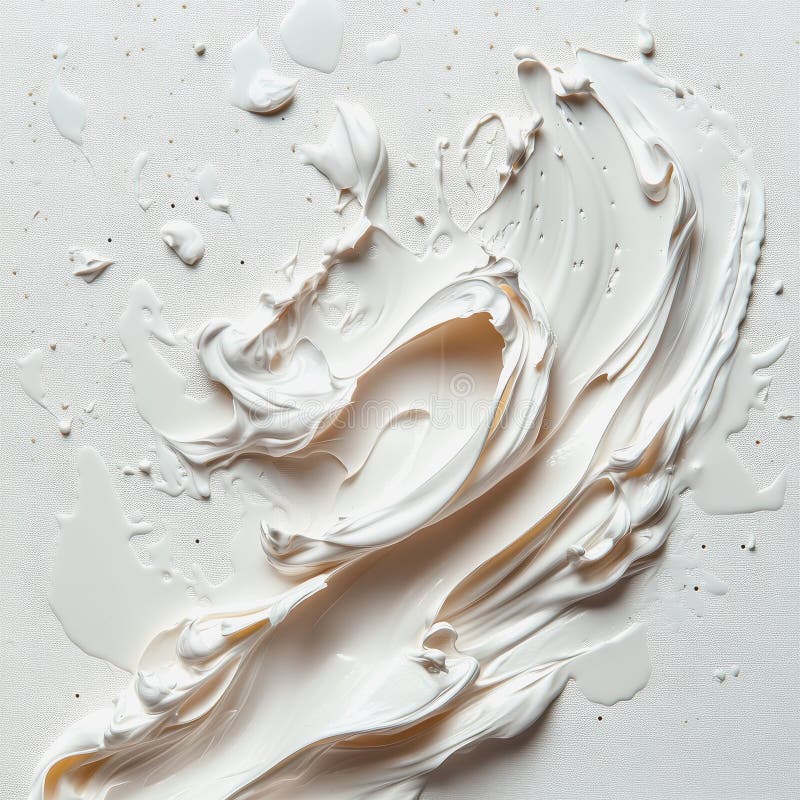 Creamy White Texture on Light Background, Artistic Swirls of Thick ...