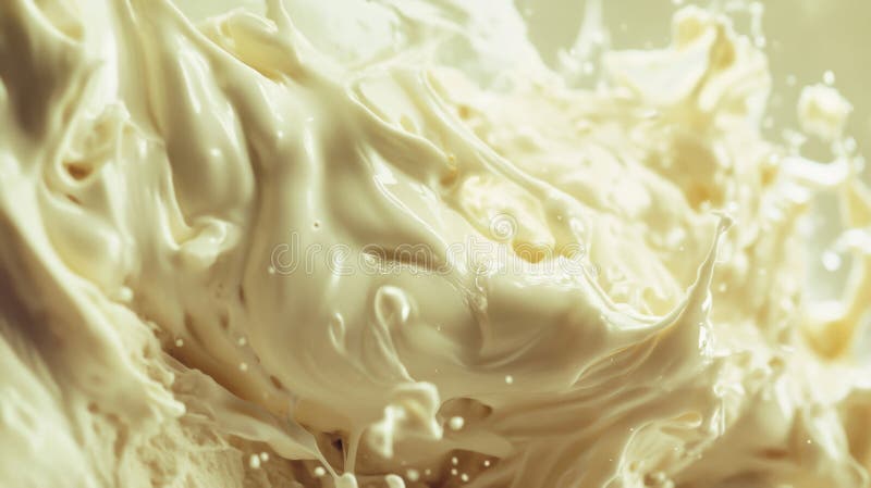 Creamy White Whipped Cream Texture Splash Stock Illustration ...