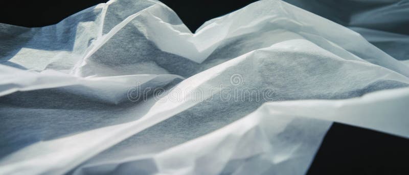 Creased and Folded Paper Overlay Texture on a Black Background for ...
