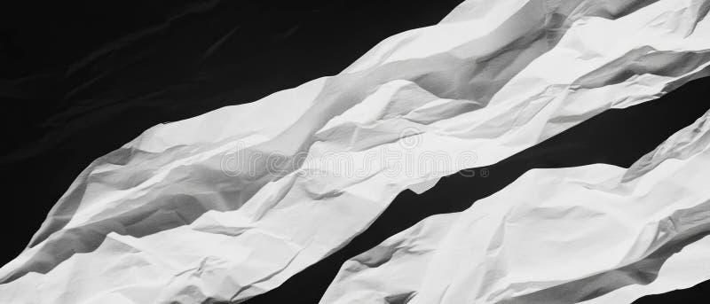 Creased and Folded Paper Overlay Texture on a Black Background for ...