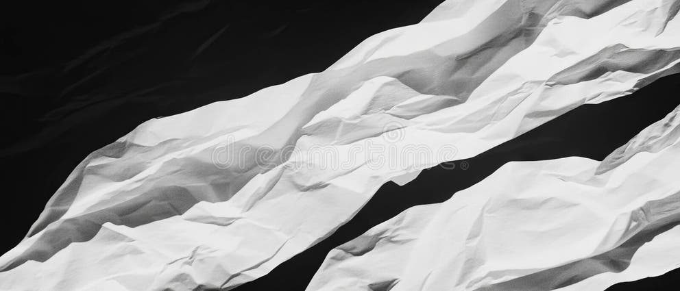 Creased and Folded Paper Overlay Texture on a Black Background for ...