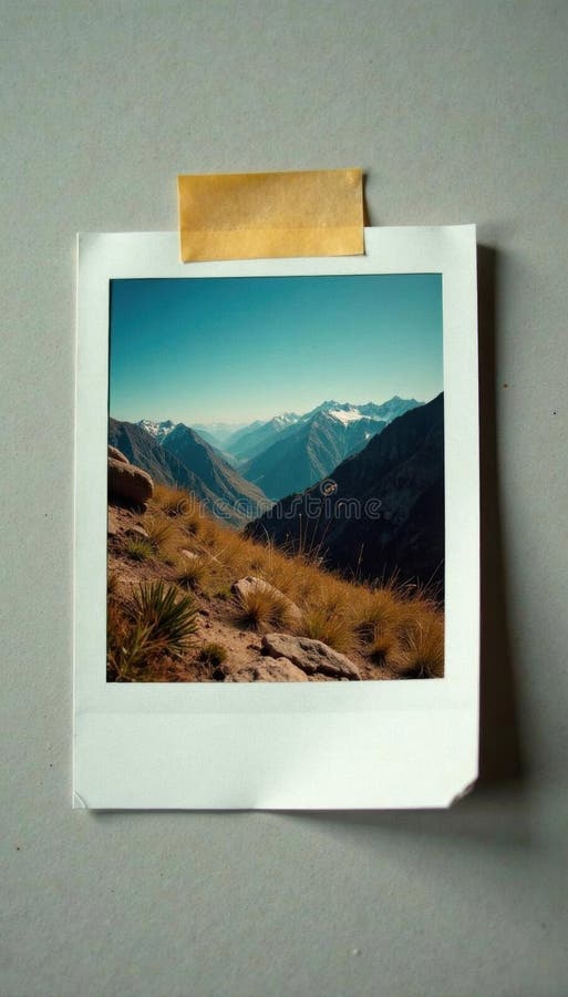 Creased Polaroid, Secured with Tan Tape, Nostalgic Effect, Camera ...