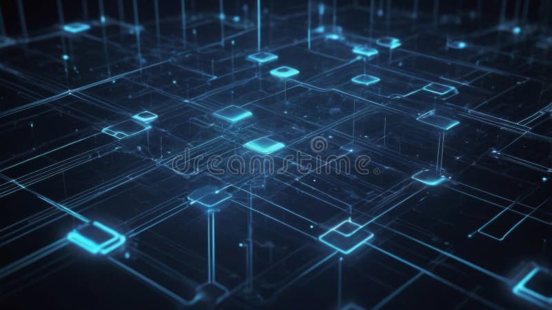 Create an Abstract Background Featuring a Network of Interconnected Digital Grids Stock ...