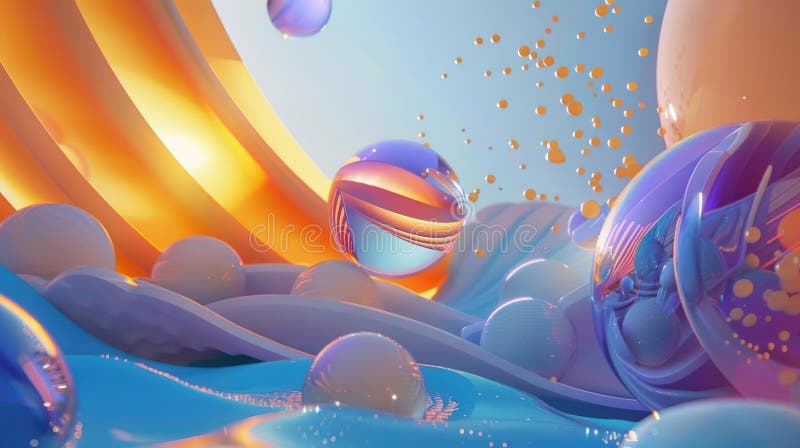 Create an Abstract 3D Environment with a Surreal Color Palette Stock ...